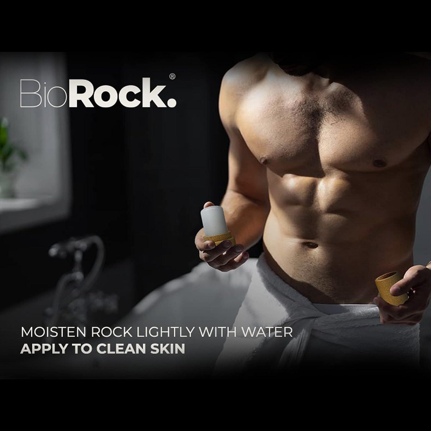 BioRock Crystal Natural Deodorant Stone - Unscented Salt Deodorant ...