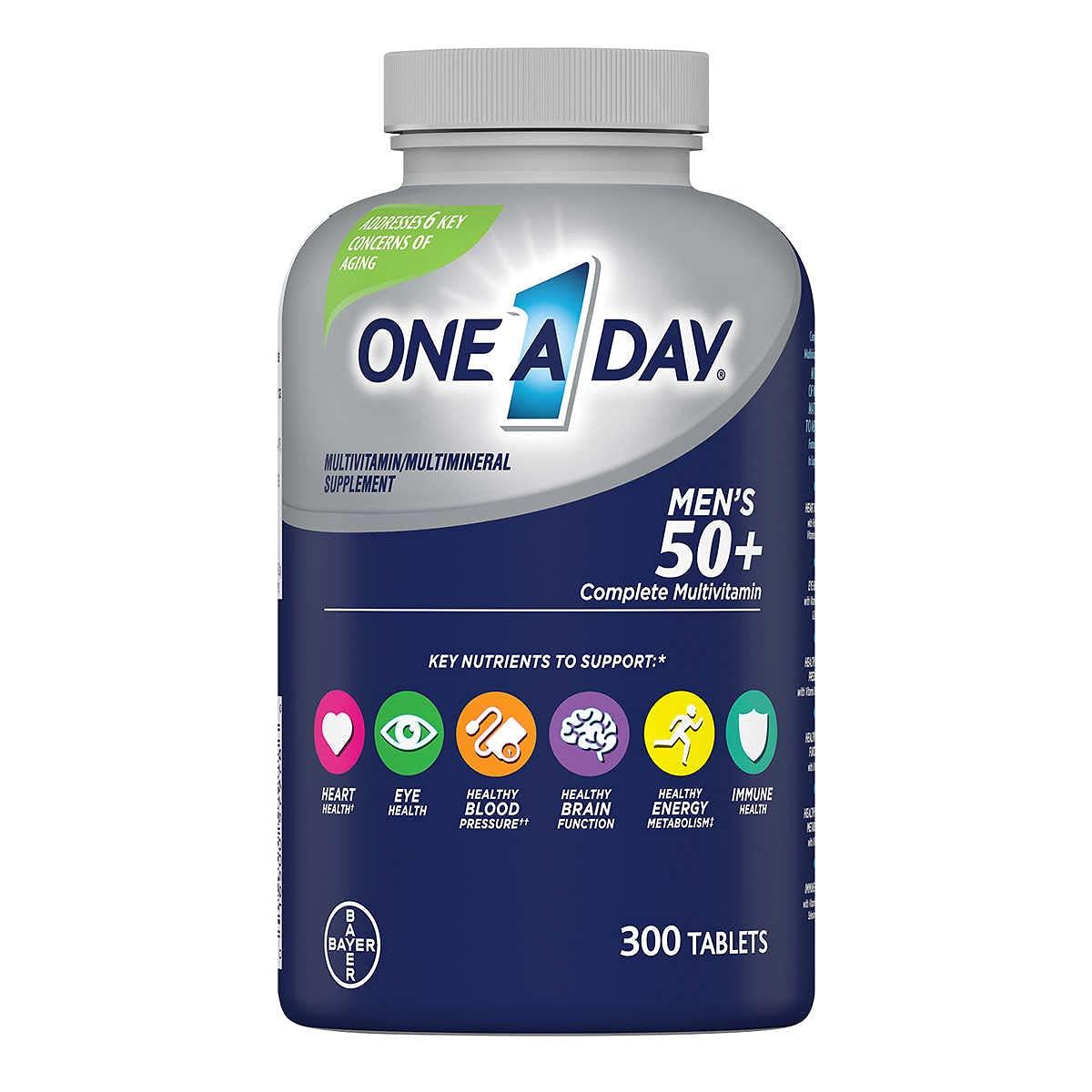 One A Day Men's 50+ Advantage Multi-Vitamins Tablet - Pack of 300 Count ...