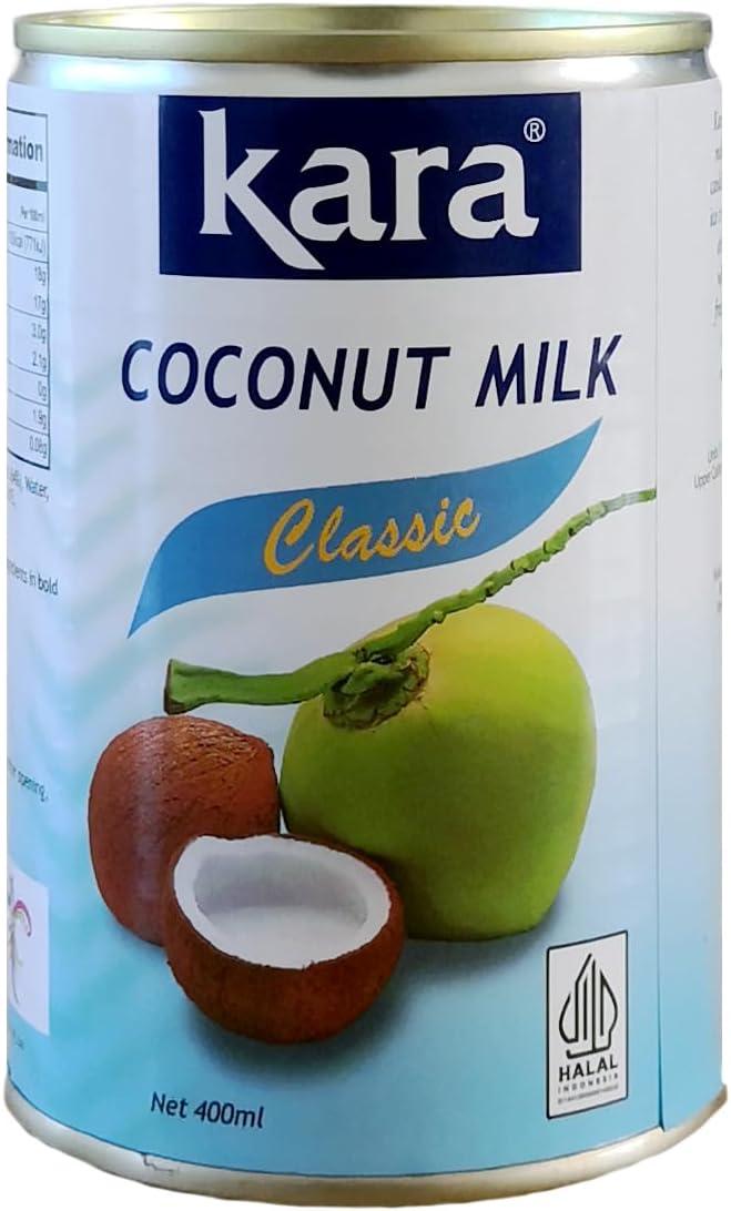 Kara Classic Coconut Milk in Tin 400ml (Pack of 4) - Rich & Creamy ...