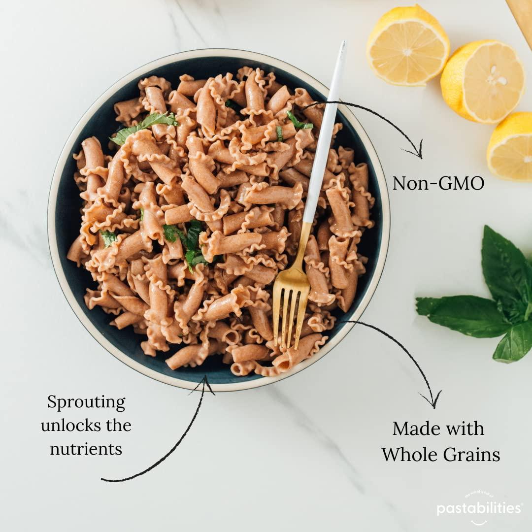 Pastabilities Sprouted Pasta 2 Pack - Non-GMO Ancient Whole Grain Flour ...