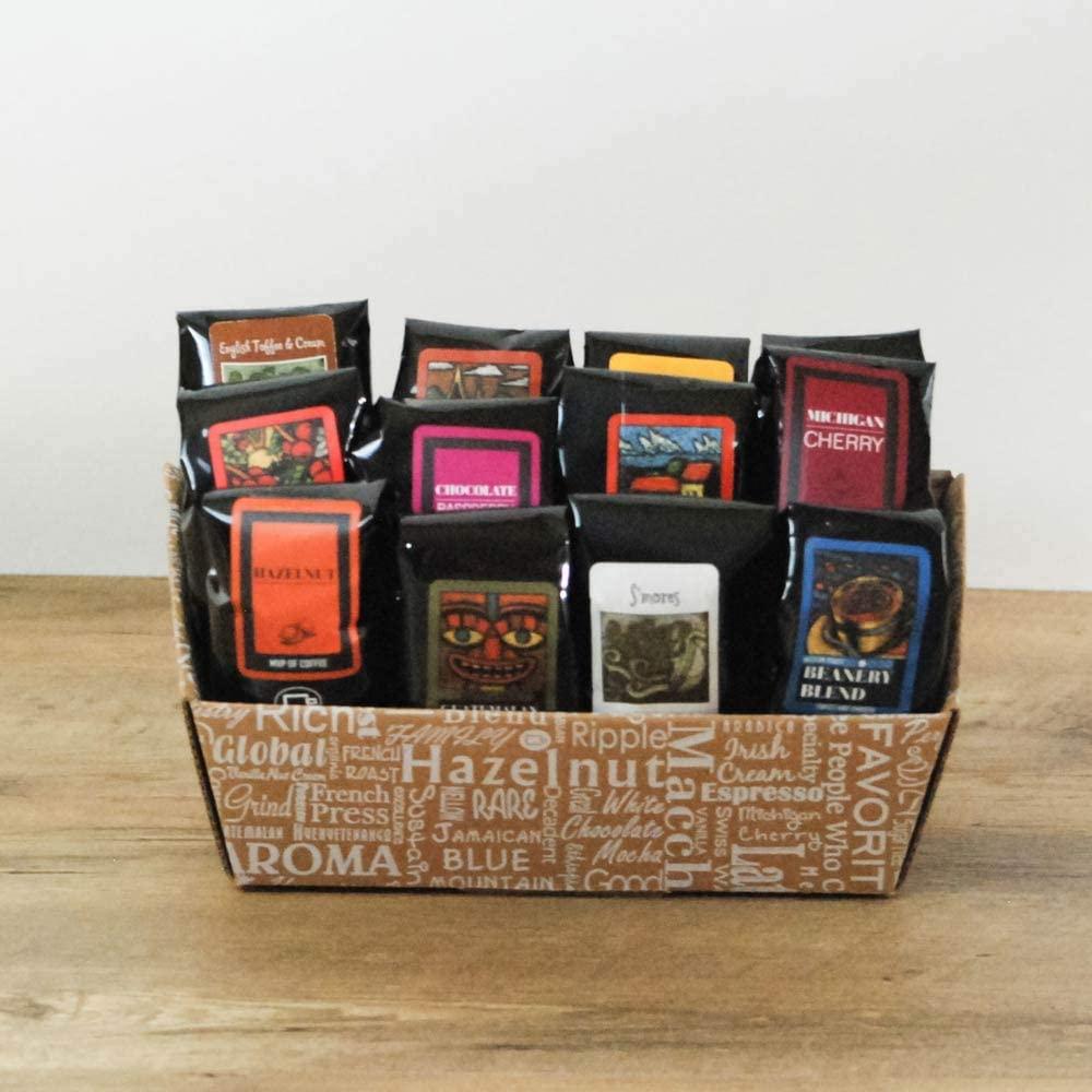 Indulgent Coffee Selection Gift Box | 12 Flavored 1.75oz Arabica Coffee ...