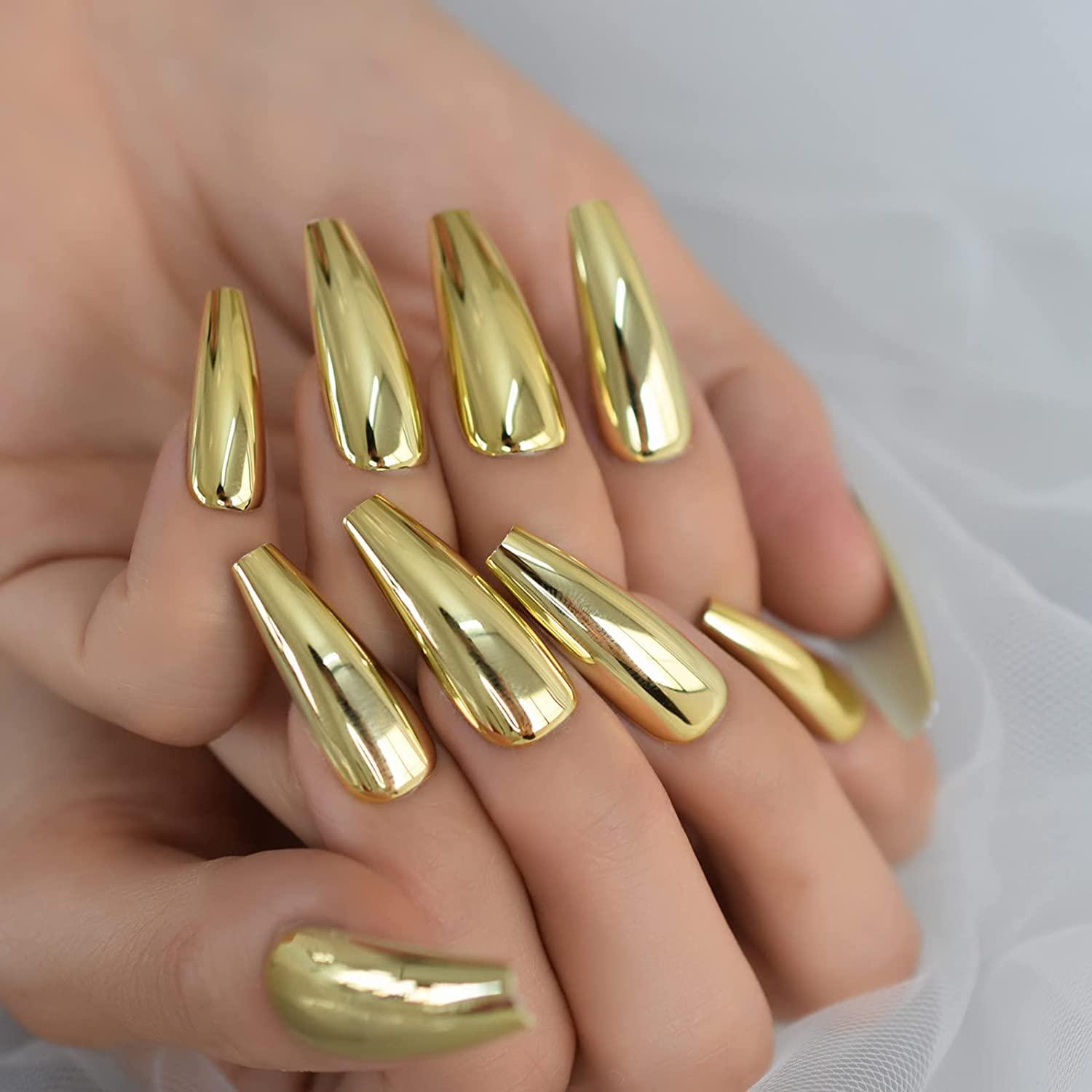 Gold Metallic Nails