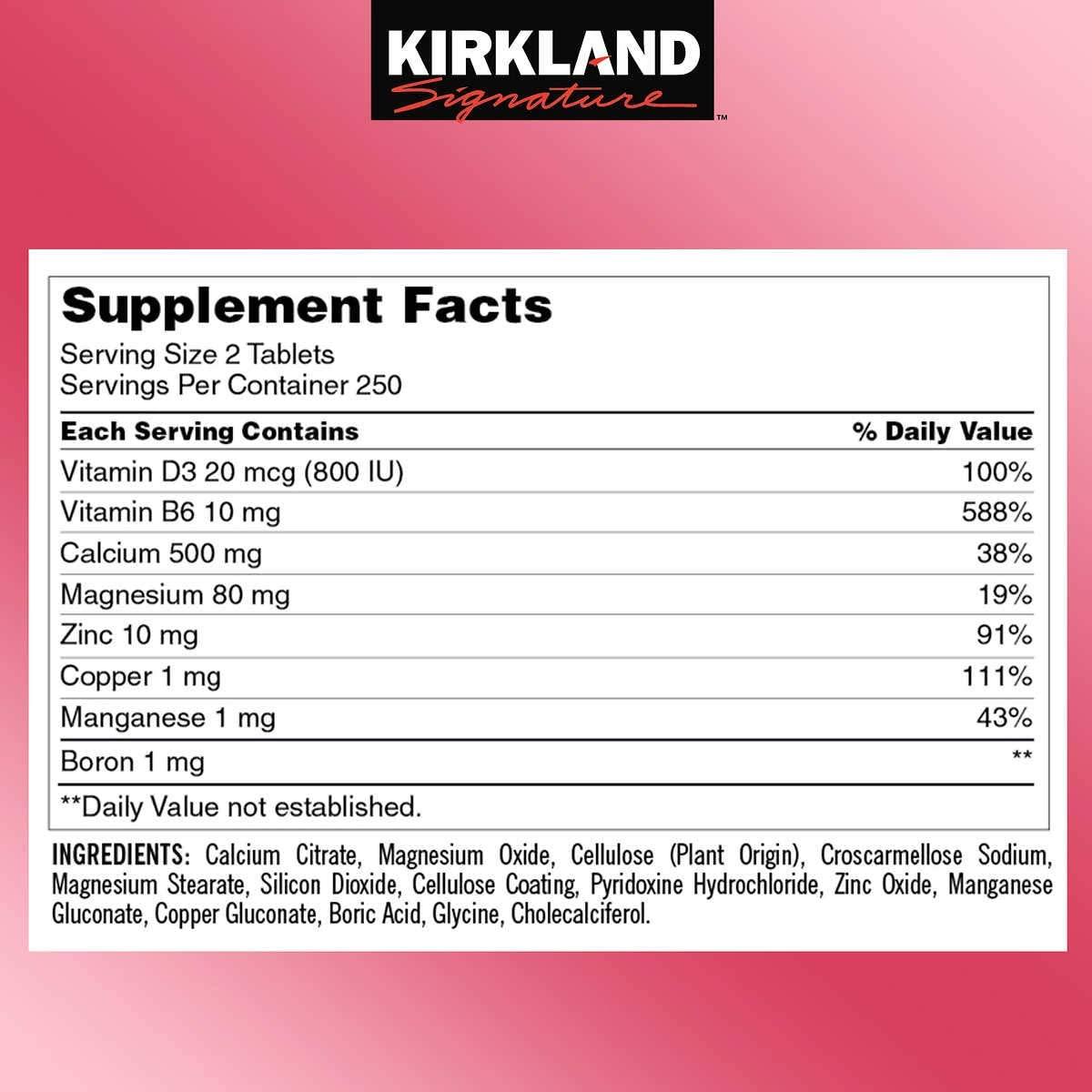 Kirkland Signature Expect More Calcium Citrate Magnesium And Zinc 500