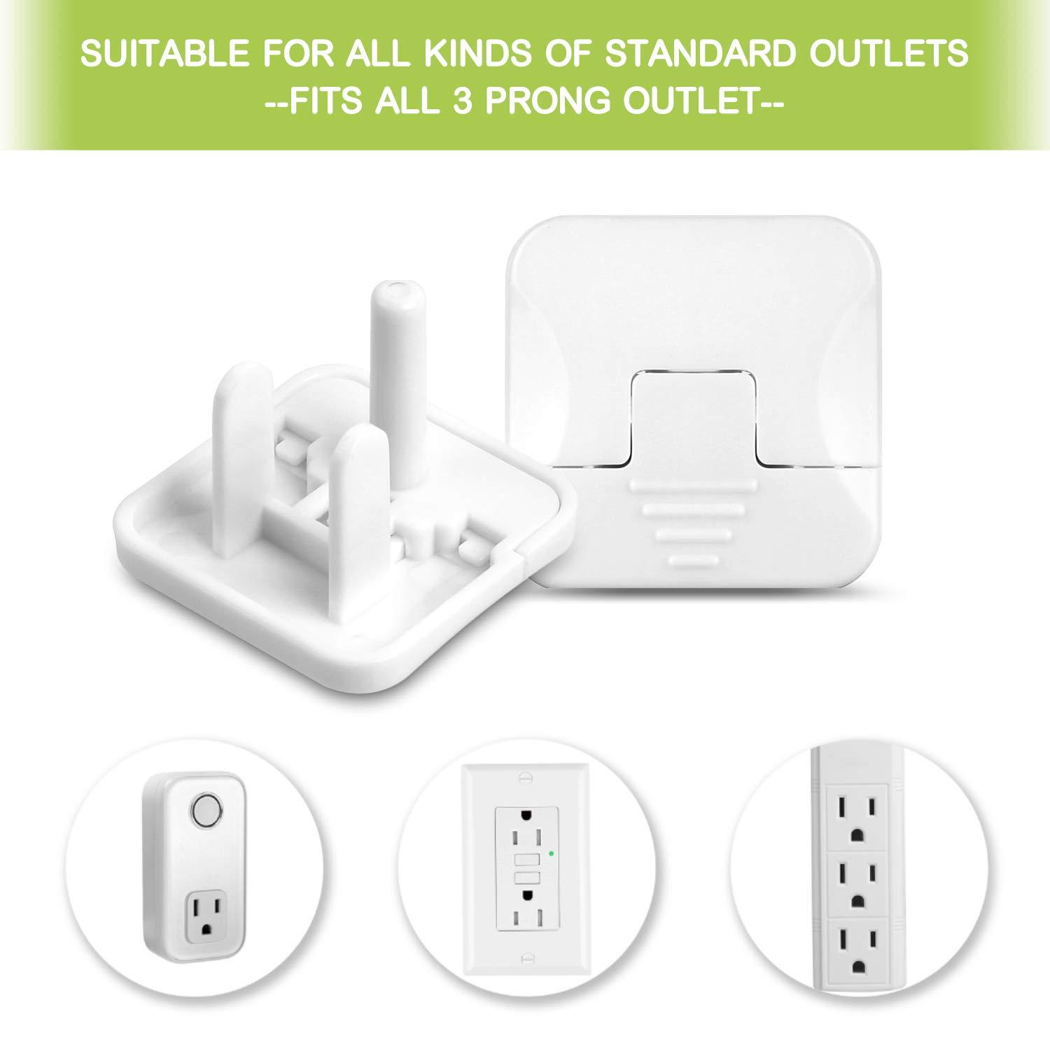 Childproof Outlet Covers (50 Pack) with Hidden Pull Handle - Prevent ...
