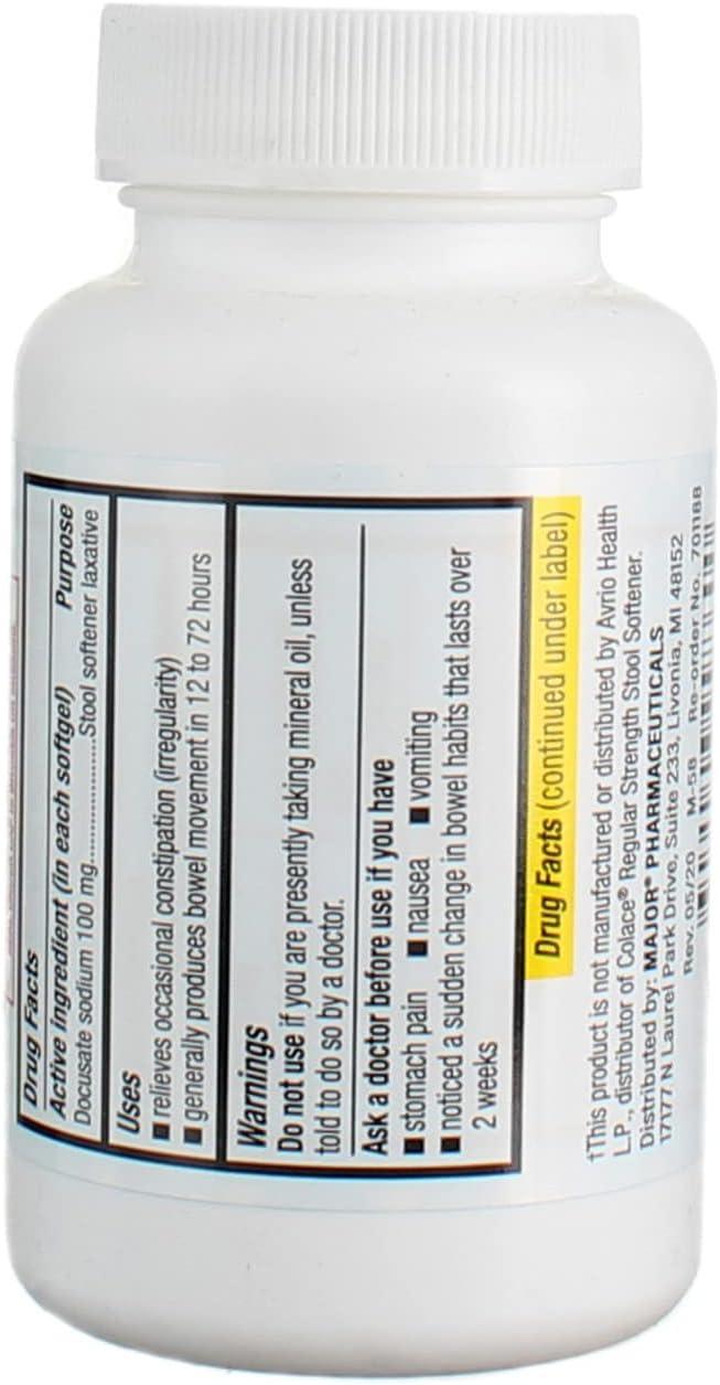 Docusate Sodium Stool Softener - 300 Softgels for Gentle Constipation ...