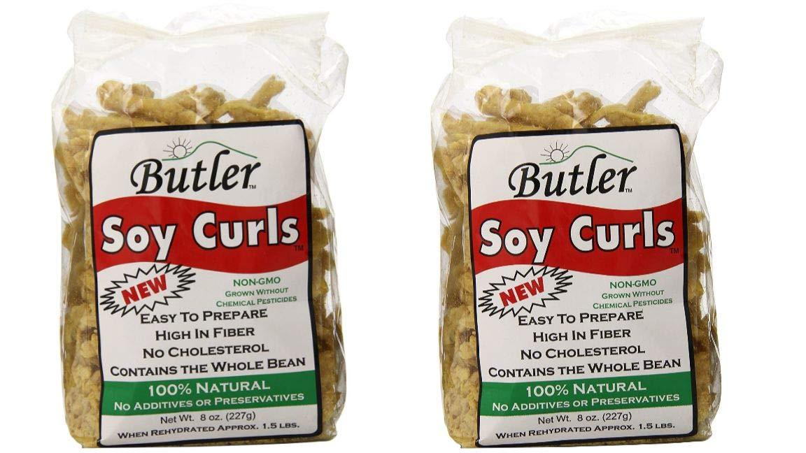 Butler Foods Soy Curls 8 oz (Pack of 2) - Vegan Meat Substitute for ...