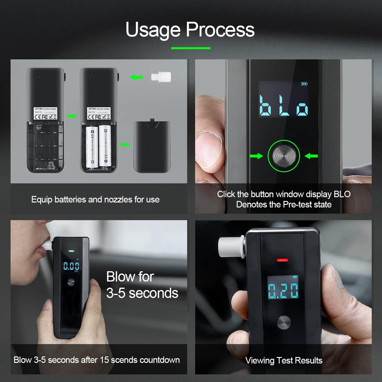 QTlier Personal Breathalyzer Professional Accuracy Portable Breath ...