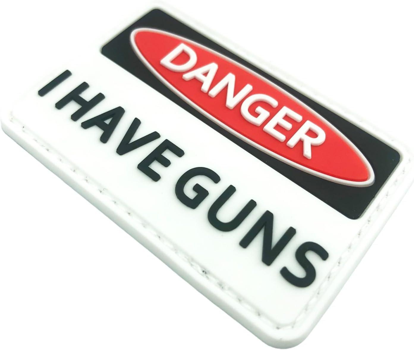 Danger I Have Guns PVC Airsoft Paintball Velcro Patch - Durable Tactical Squad Patch for Hunters ...
