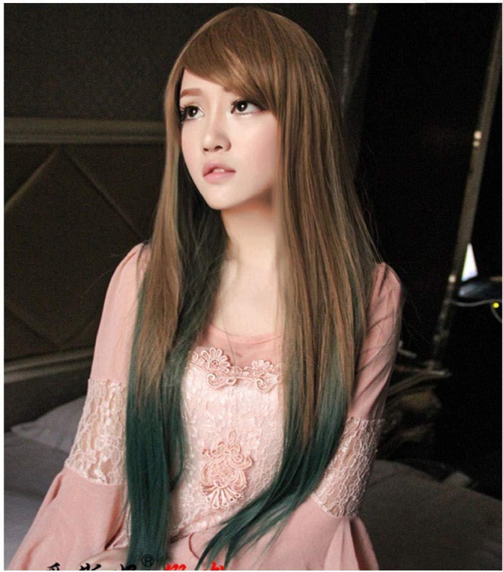 Buy Fashion Wig for Women - Slanting Long Straight Hair in Peacock ...