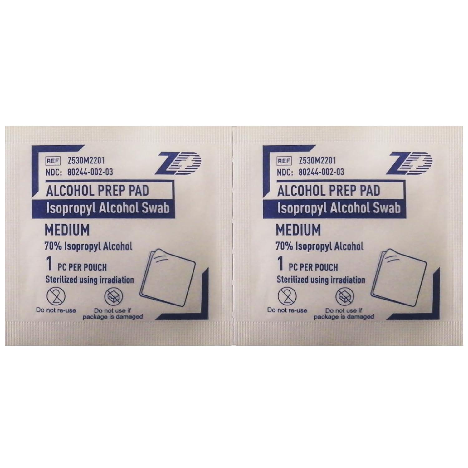 100-Pack Alcohol Prep Pads - Sterile, Individually-Wrapped Isopropyl ...