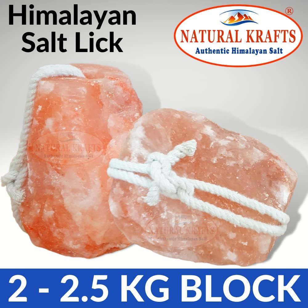 Himalayan Salt Lick With Rope Pack of 2 Blocks About 2-3 Kg Approx ...