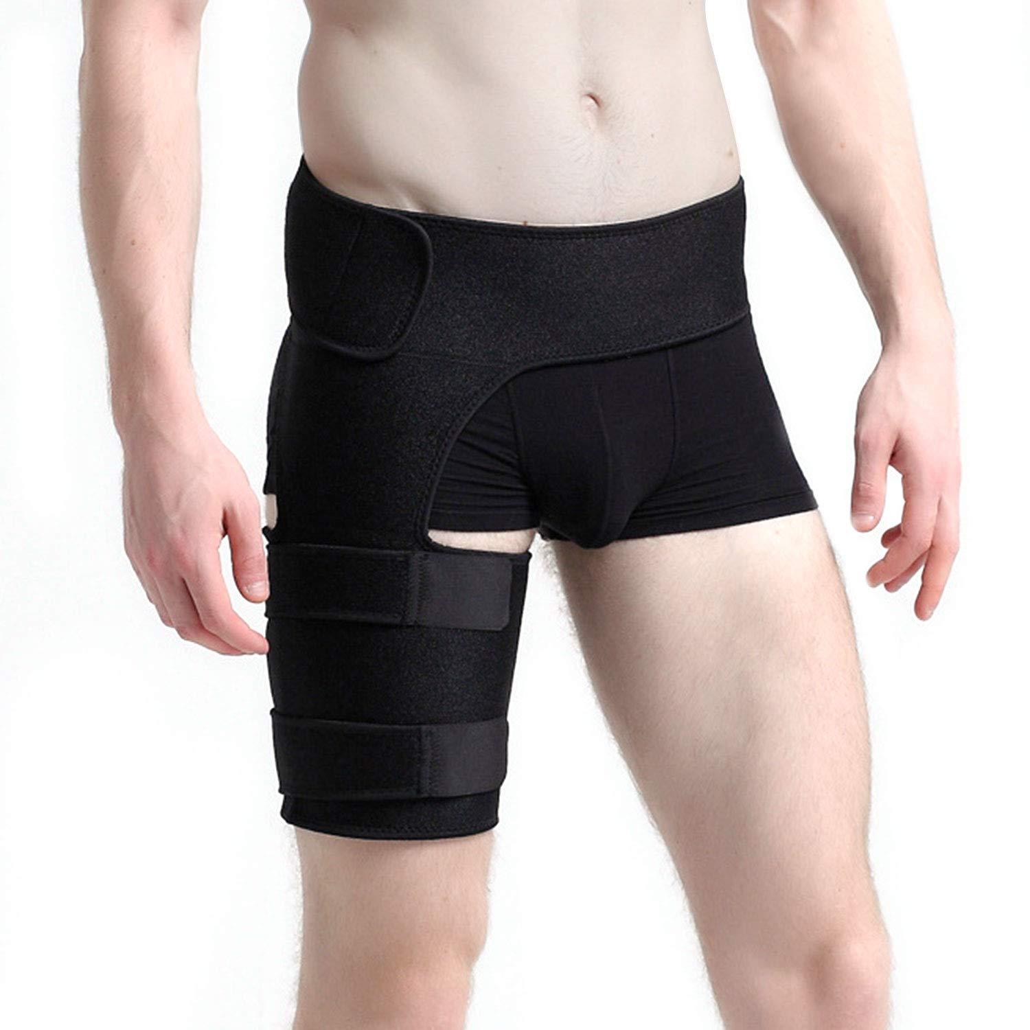Groin Support Wrap & Hip Compression Sleeve - Adjustable Pain Relief ...