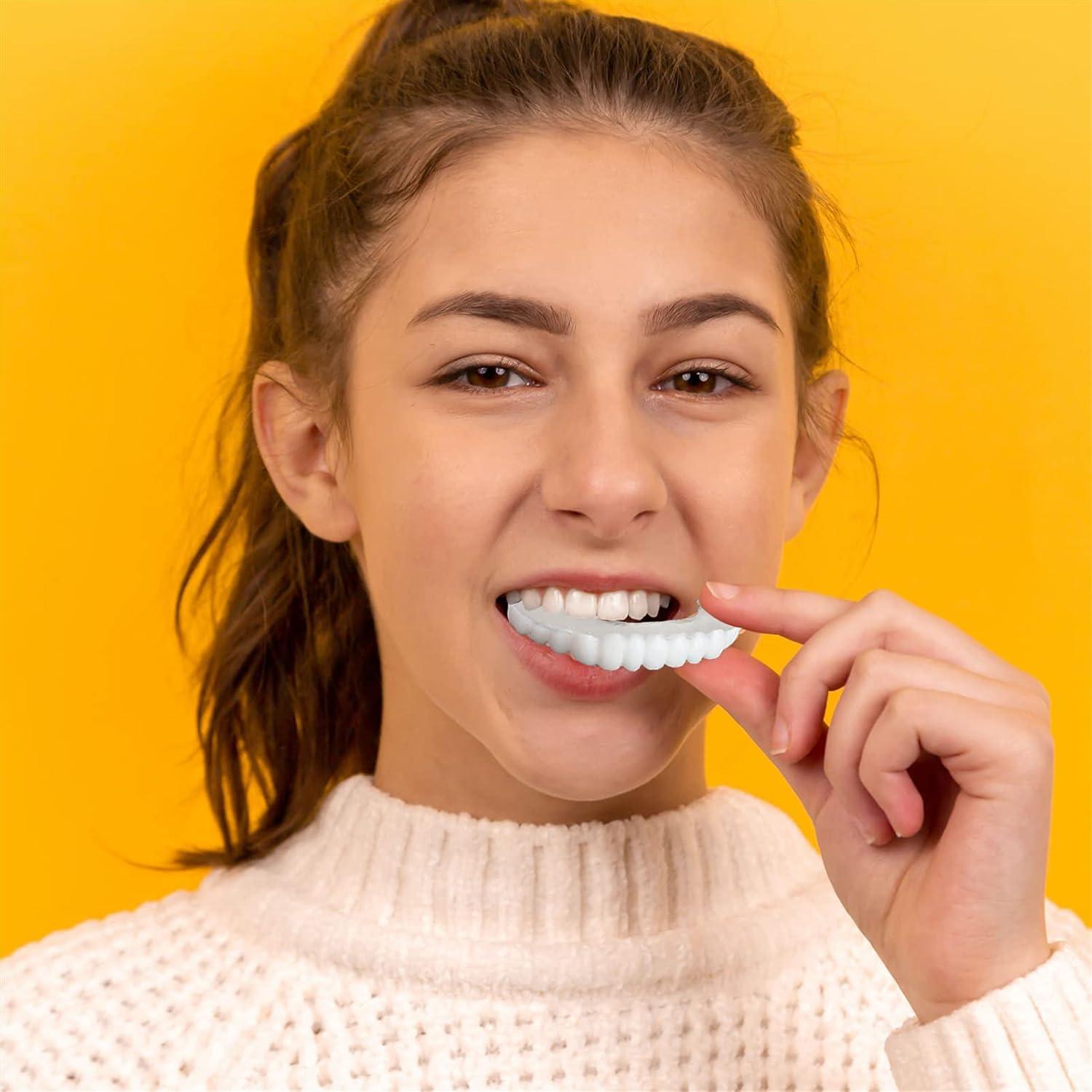 Batlam Snap-On Veneers - 4 Pairs Artificial Teeth for Instant Smile ...