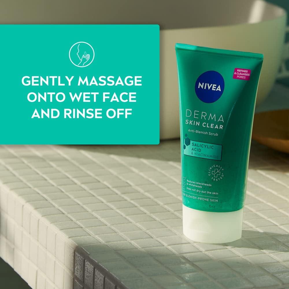 NIVEA Derma Skin Clear Scrub 150ml - Exfoliating Face Scrub with ...