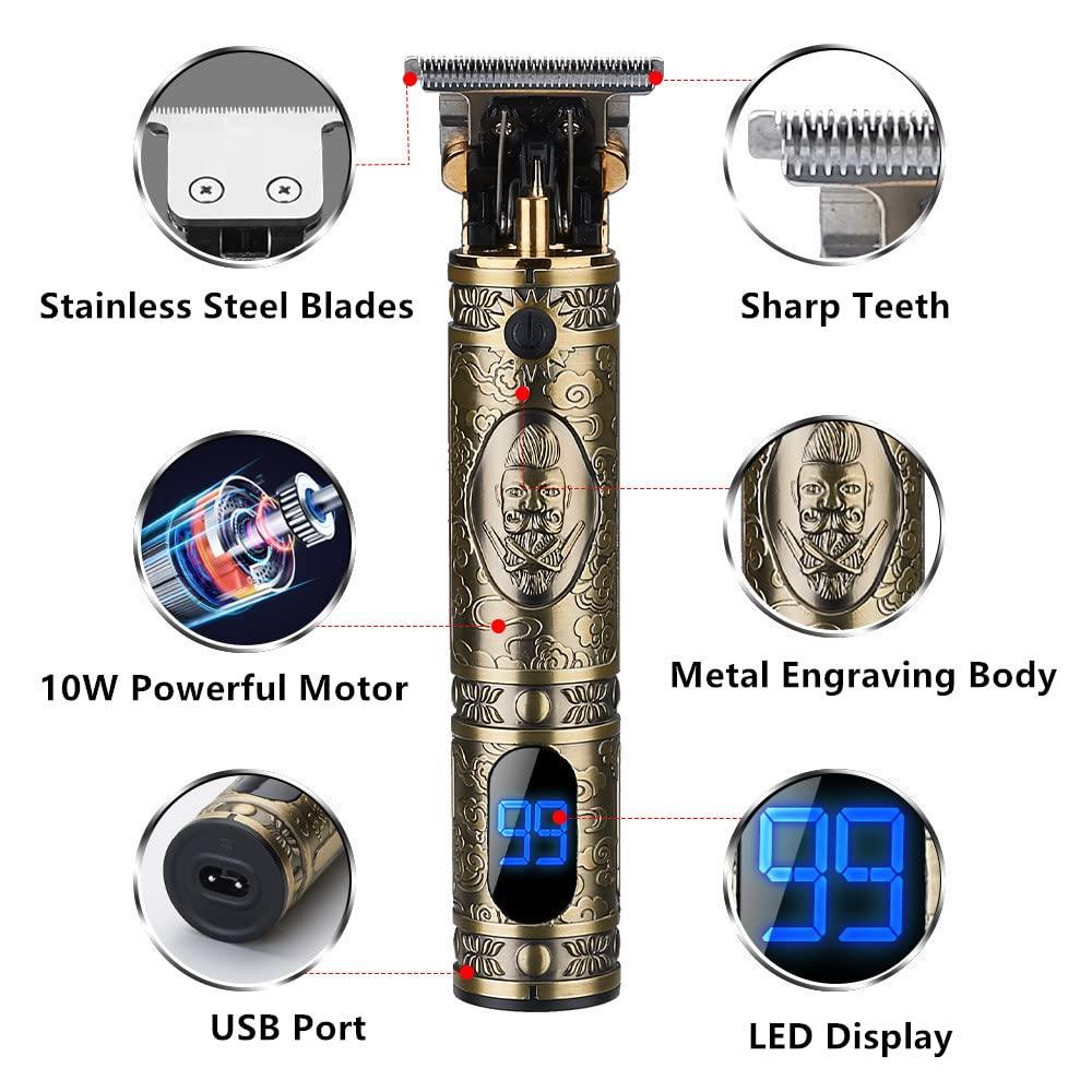 RESUXI Professional Hair Clippers for Men - Cordless T Blade Trimmer ...