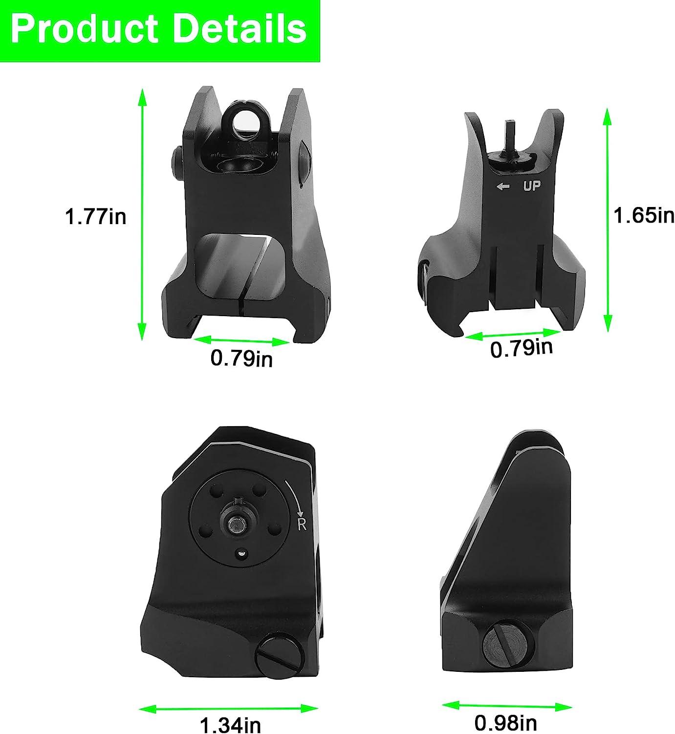 AGGXPF Fixed Iron Sights Set for Picatinny Weaver Rails - Durable ...