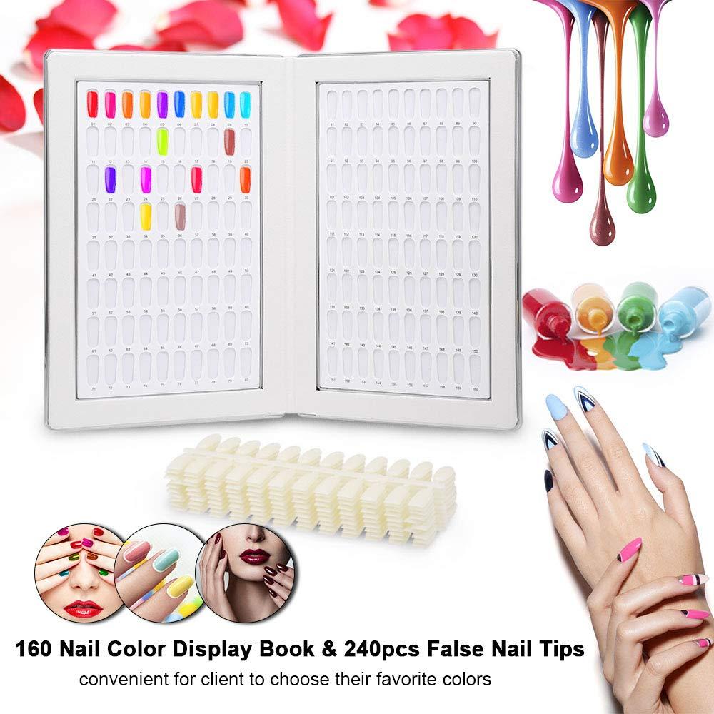 Anself Nail Chart Display Book with 240 Nail Tips - Green | Nail Polish ...