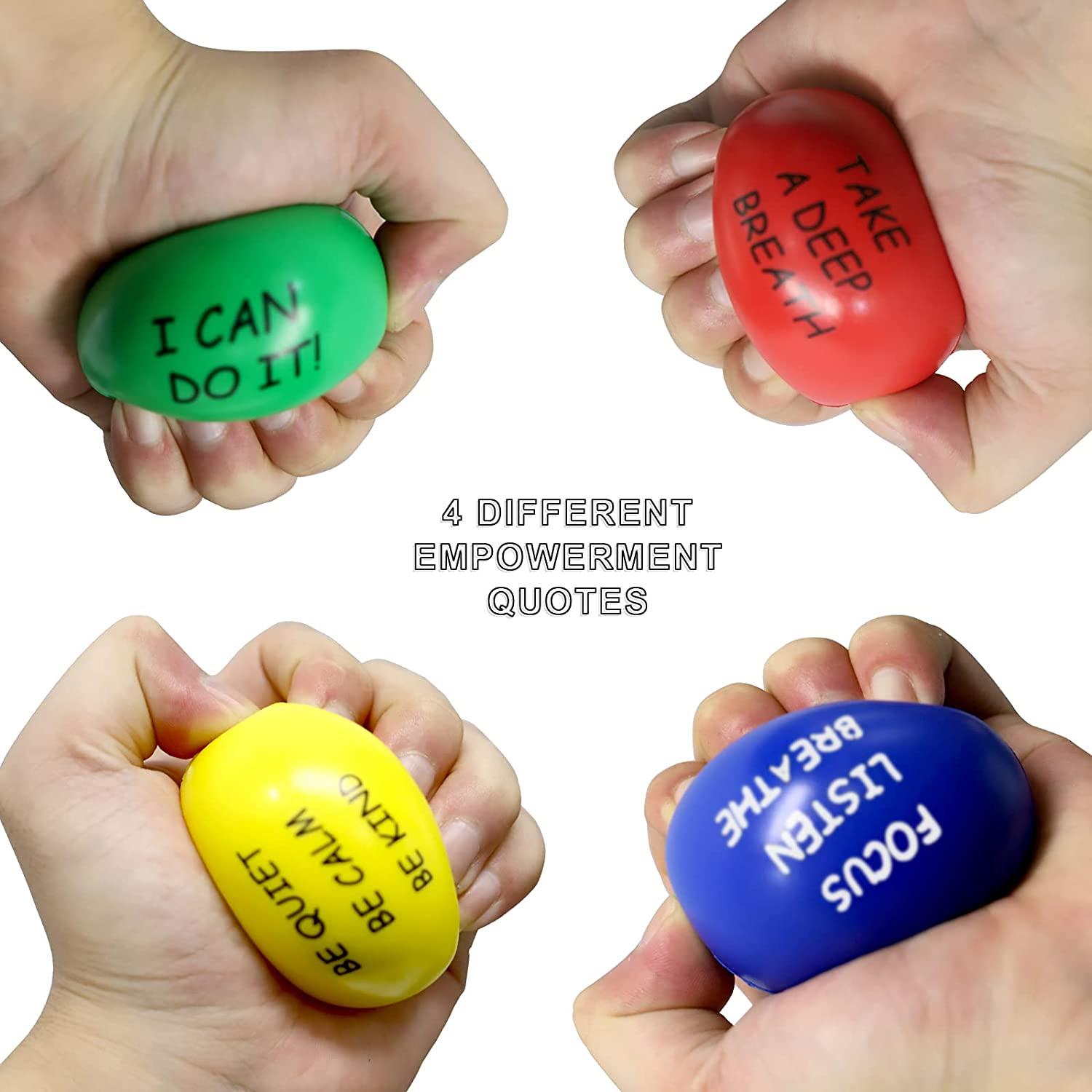 ALMAH Motivational Stress Balls for Kids and Adults (4 Pack) Stress ...