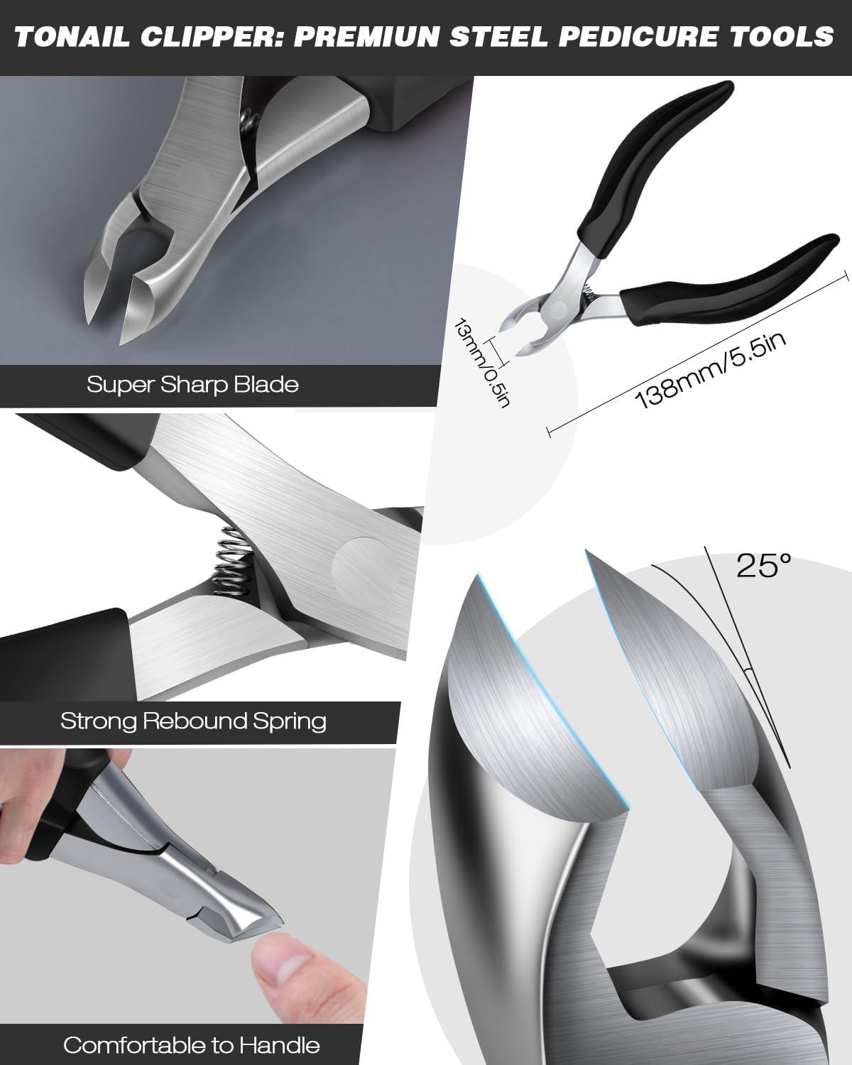Softale Toenail Clippers Set - 7 Pcs Ultra Sharp Curved Blade ...