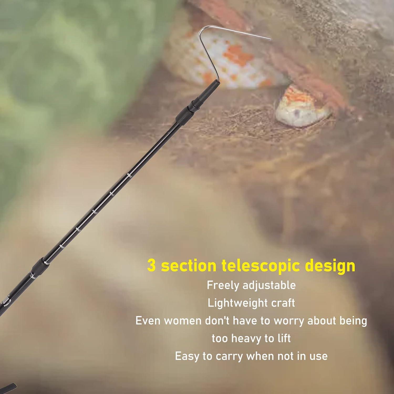 Bewinner Stainless Steel Extensible Snake Hook - Portable Reptile ...