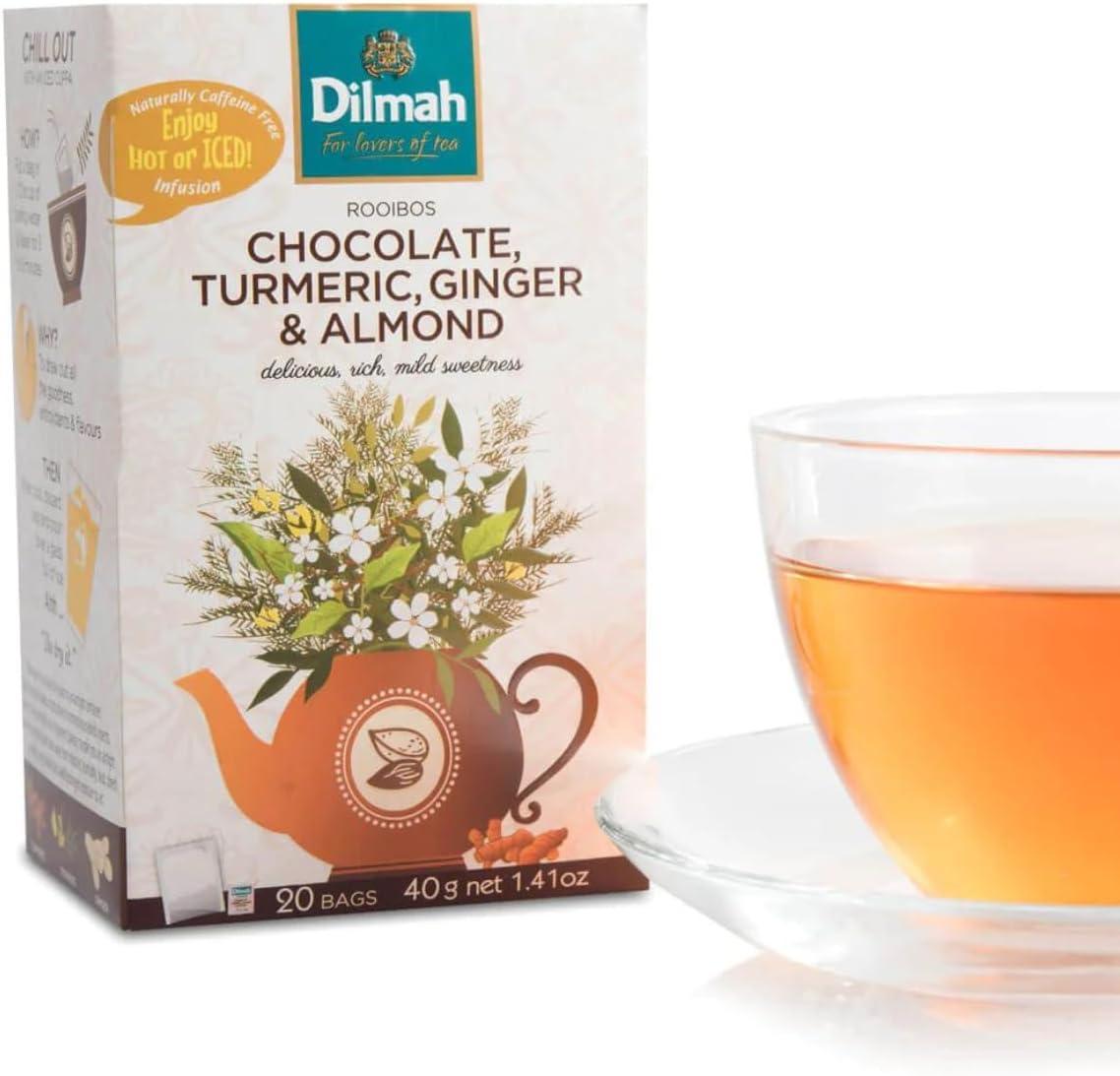 Dilmah Rooibos with Chocolate Turmeric Ginger & Almond 20 Tea Bags ...
