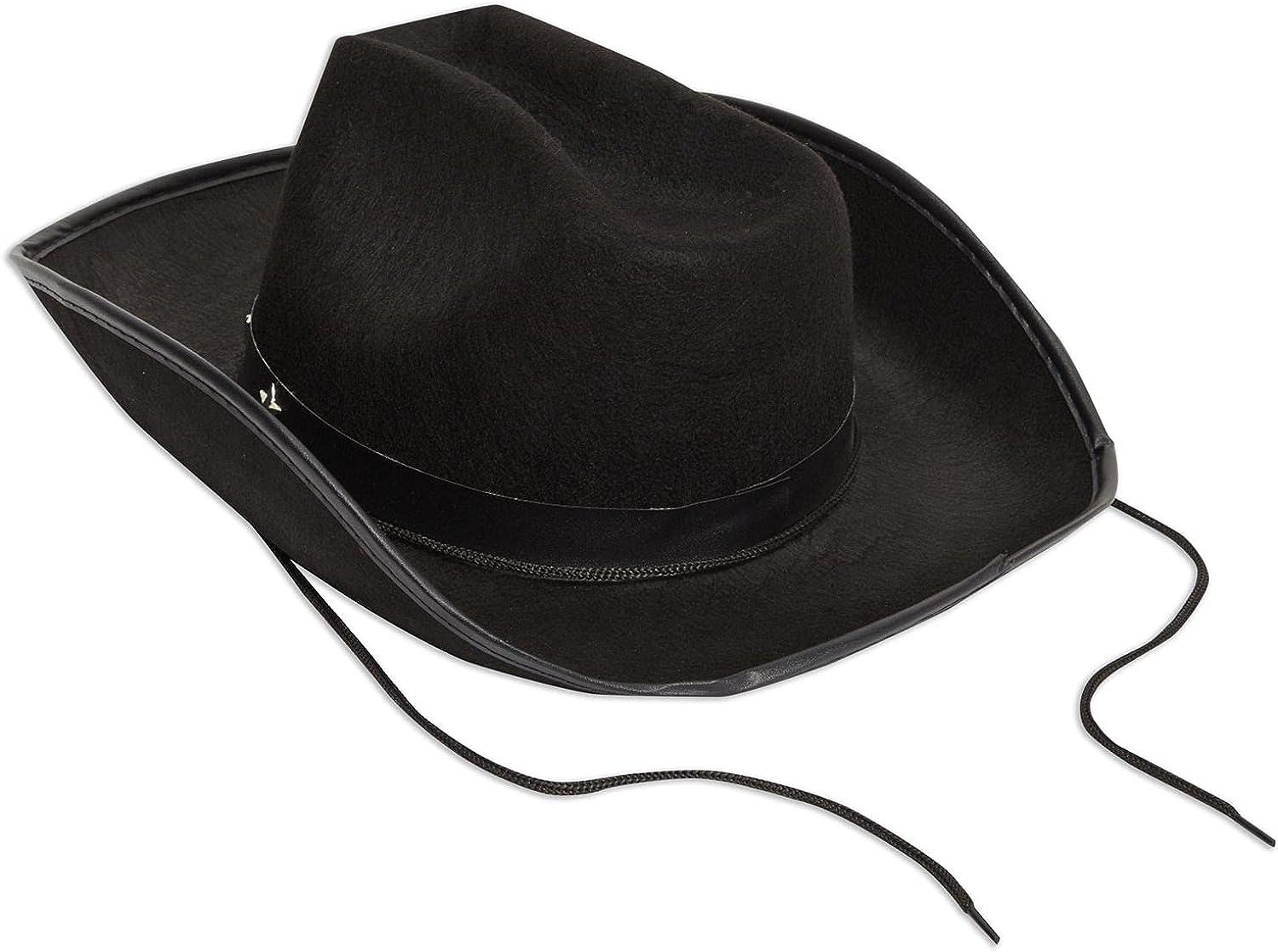 Men's Black Cowboy Hat with Silver Star Studs - One Size | Buy Now with ...