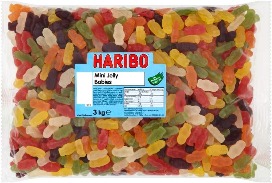HARIBO Mini Jelly Babies Bulk Bag 3 kg (Pack of 1) 11150 & Yellow Belly ...