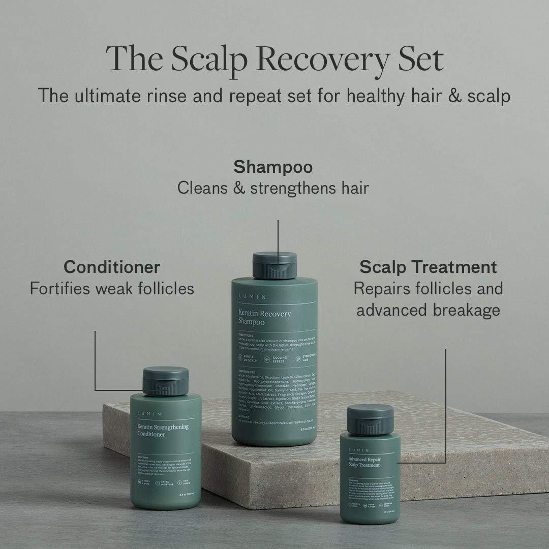 Lumin Men's Scalp Recovery Set: Recovery Shampoo, Keratin Conditioner ...