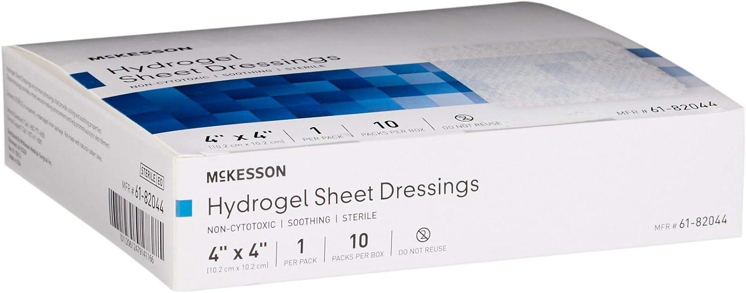 McKesson Hydrogel Sheet Dressing 4x4, 10 Count - Sterile Wound Care ...