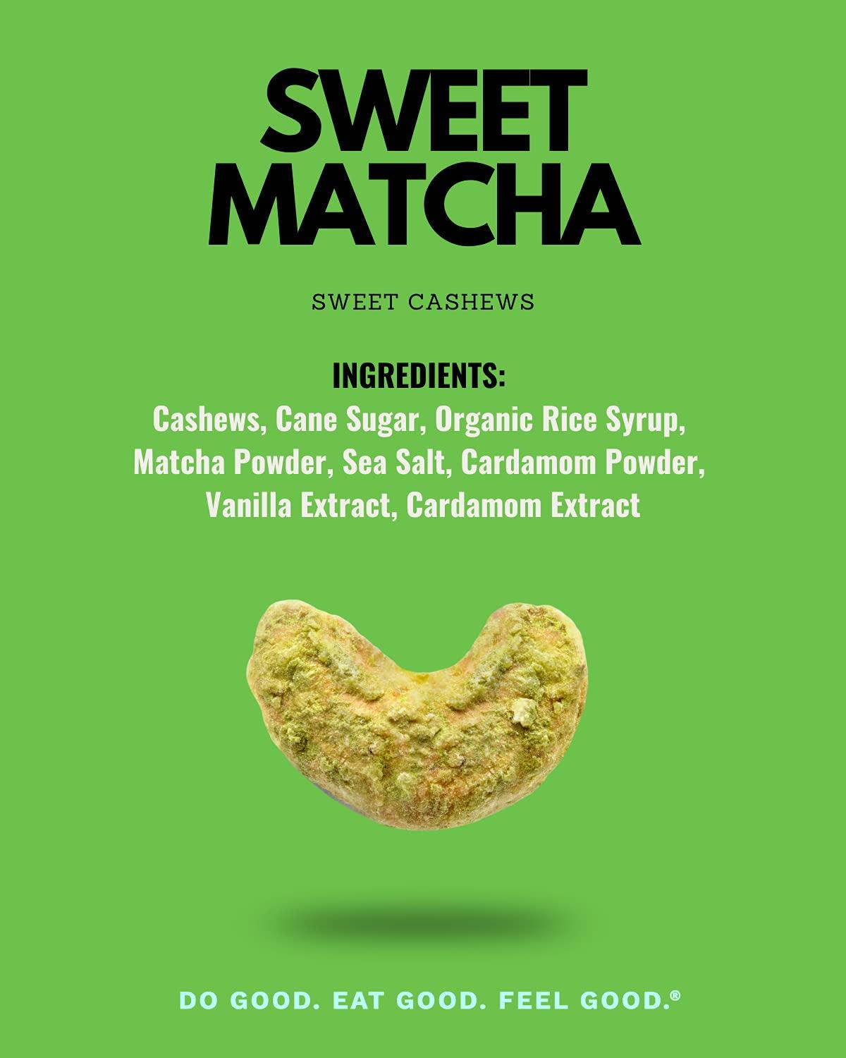 Karma Nuts Sweet Matcha Cashews with Skin - Whole Roasted Vegan Snack ...