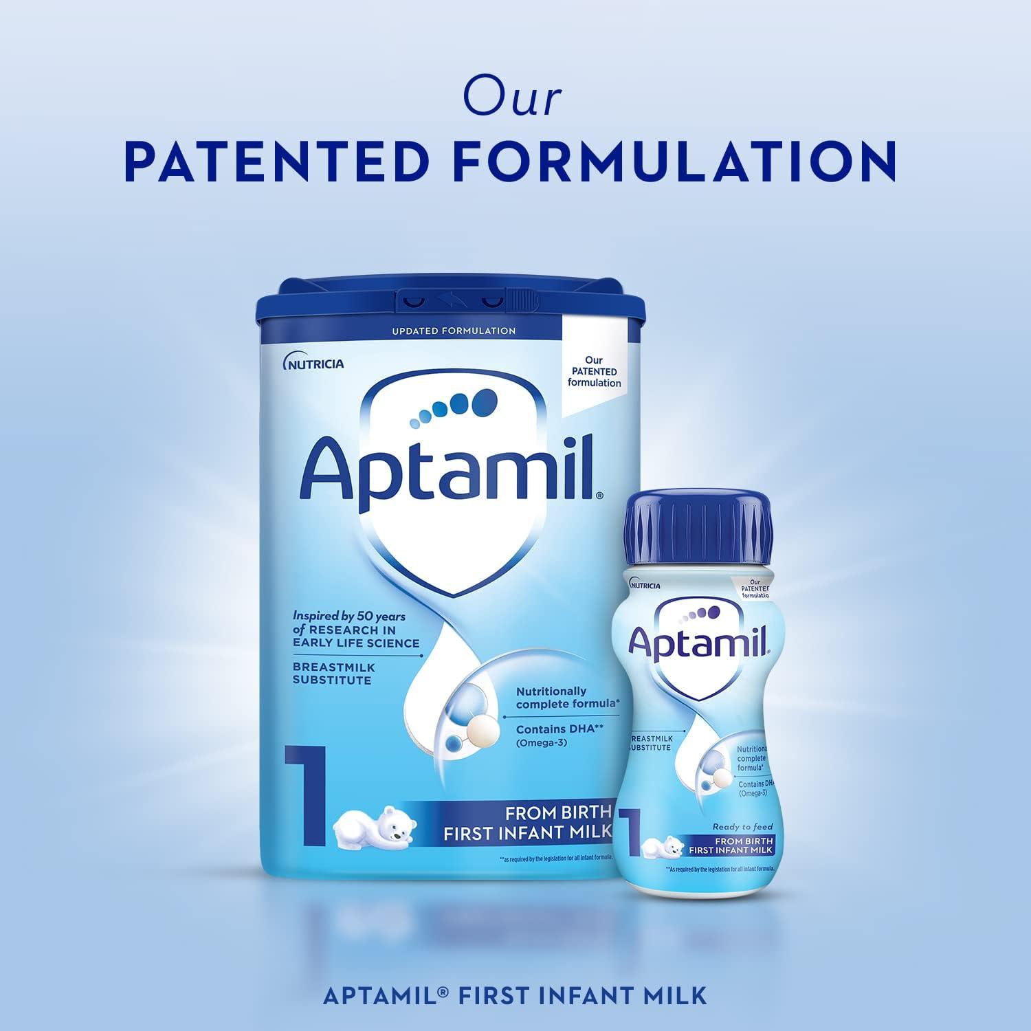 Aptamil 1 First Infant Baby Milk Ready to Use Liquid Formula 6x200ml ...