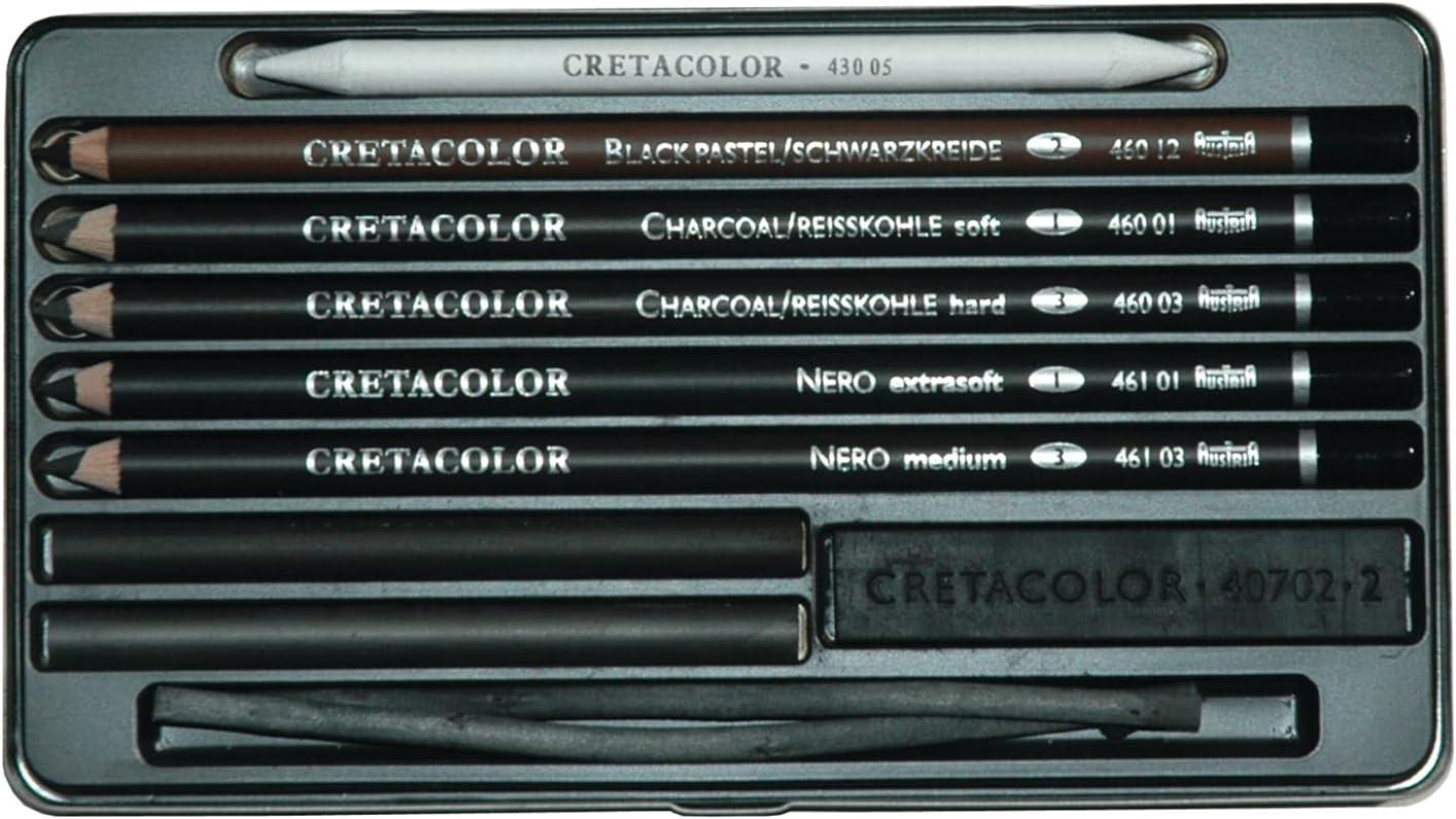 Cretacolor Noir Charcoal Drawing Set - 11 Piece Multicolor Kit | Buy ...