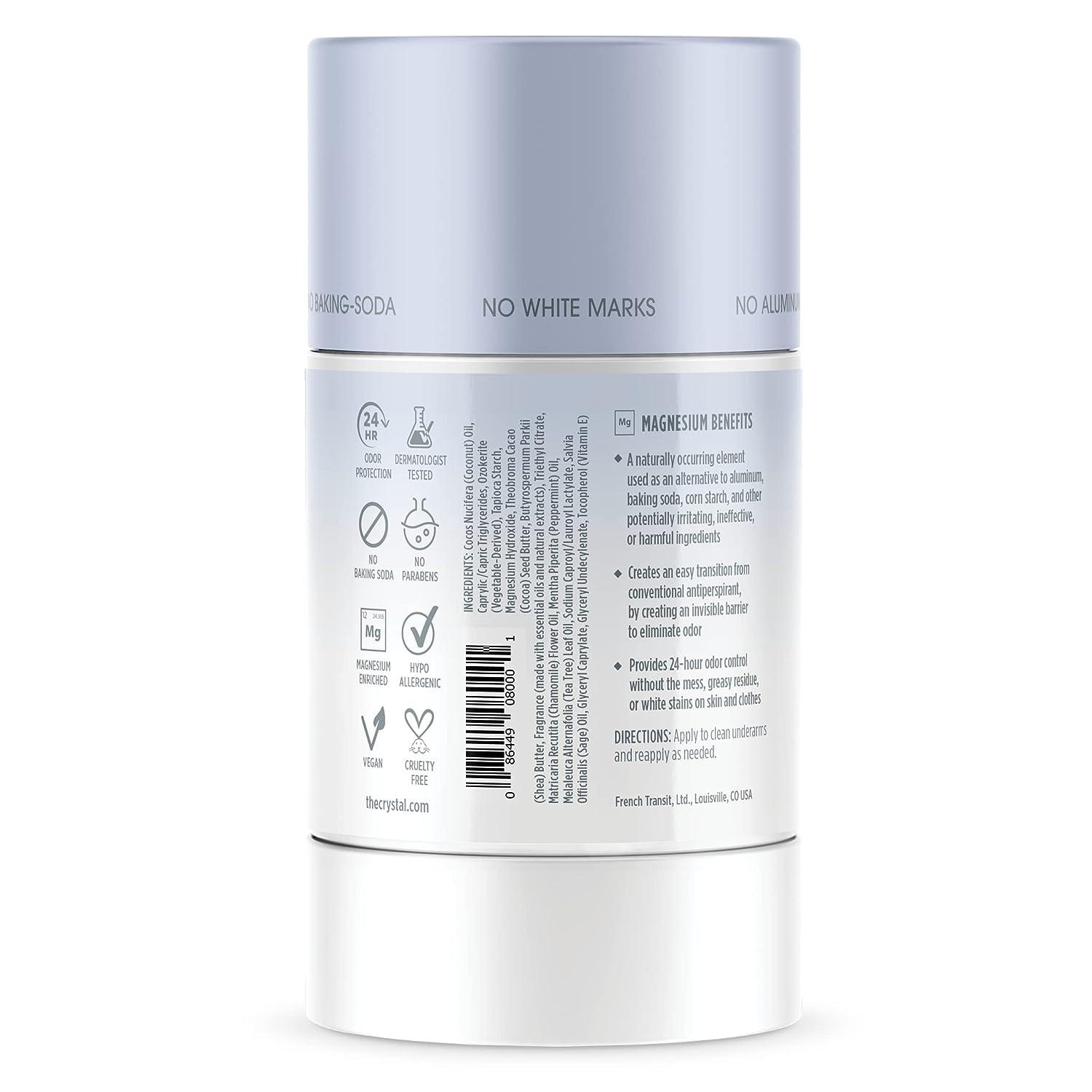 Crystal Magnesium Non-Irritating Deodorant Stick | Aluminum-Free ...