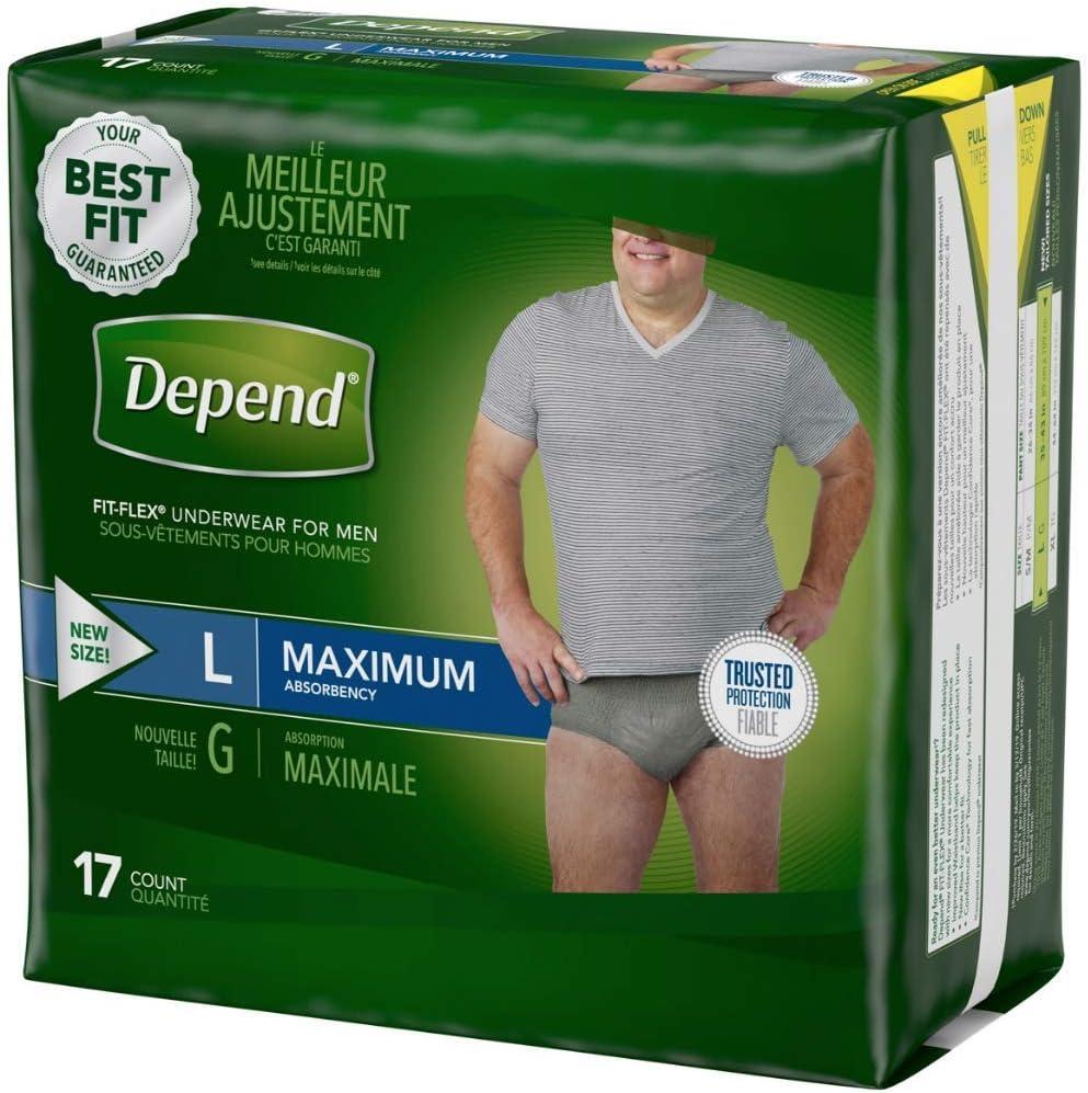 Depend Fit Flex Underwear, Large Size, Maximum Absorbency - 1 Count ...