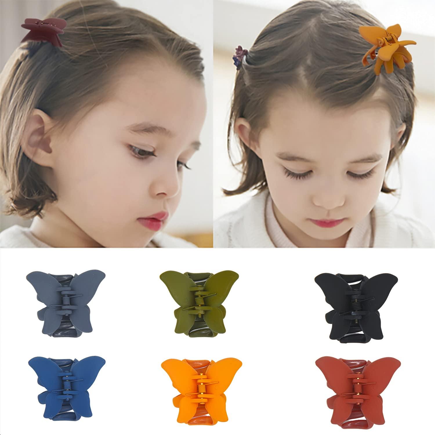 Tiny Butterfly Hair Claw Clips for Women, Girls, and Kids - 6pc Set for ...