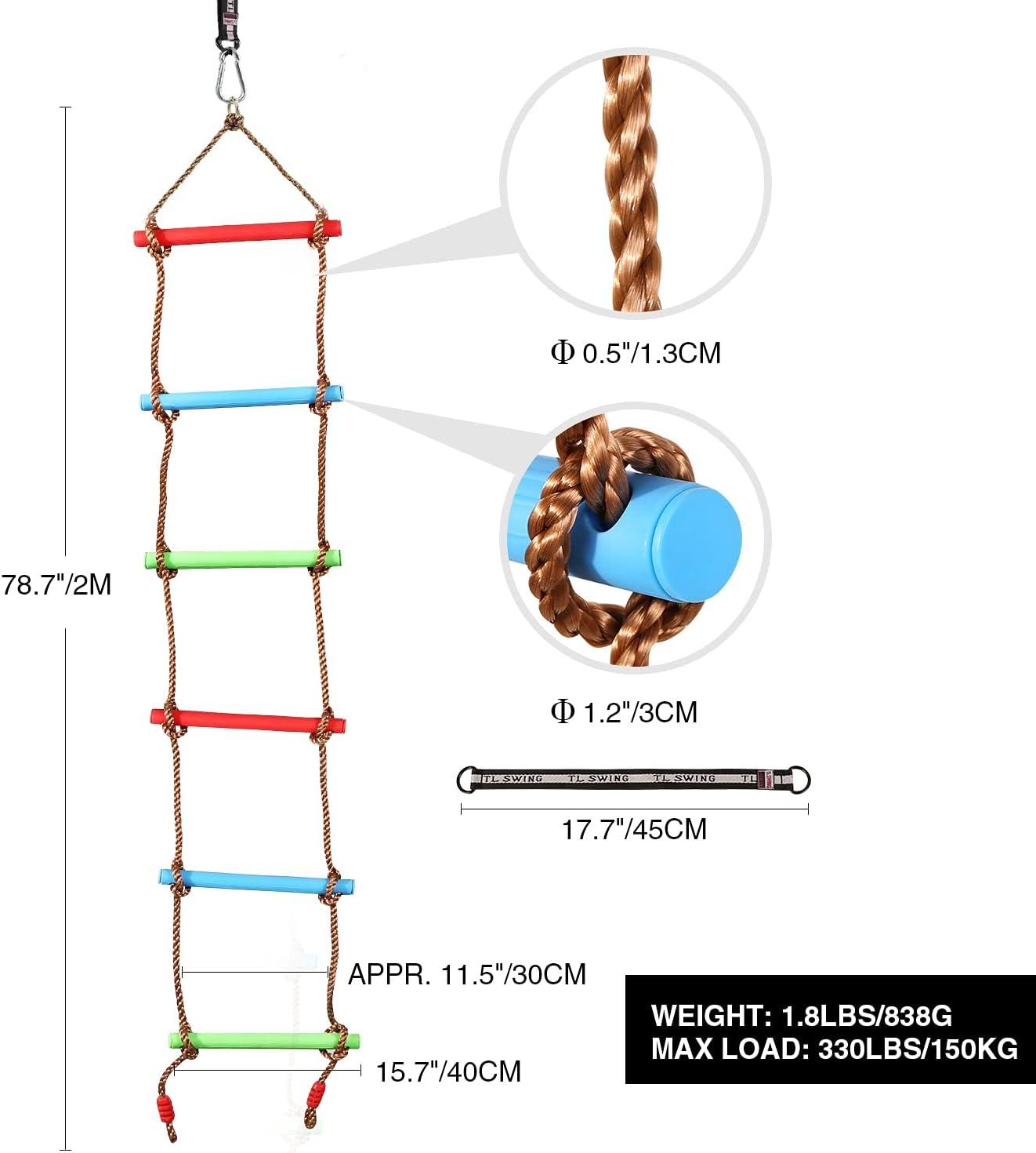 RedSwing 6.6 Ft Rope Ladder for Kids - Climbing Ladder for Swing Set ...