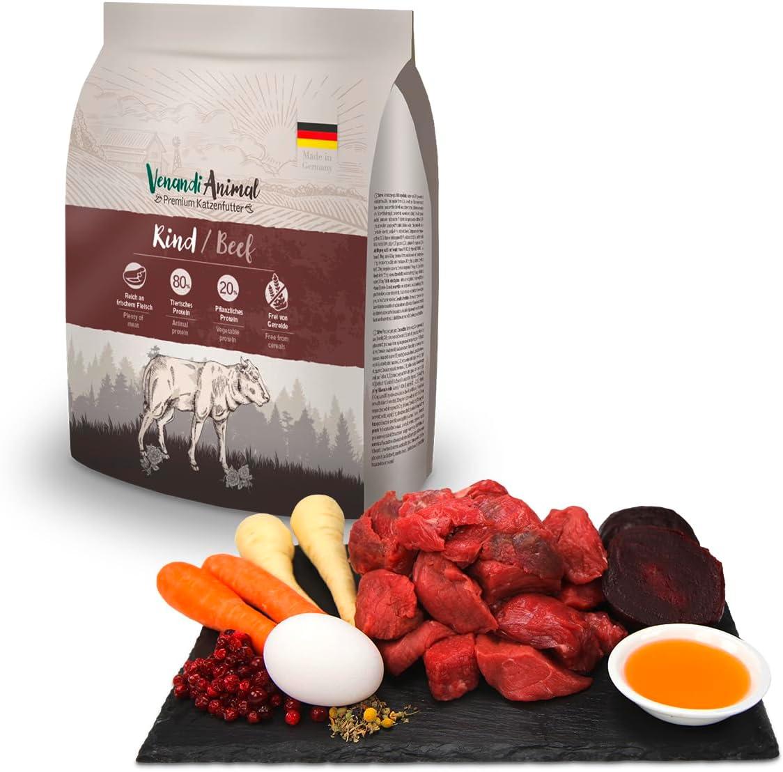 Venandi Animal Premium Grain-Free Cat Food - Beef | Fresh Meat Dry Food ...