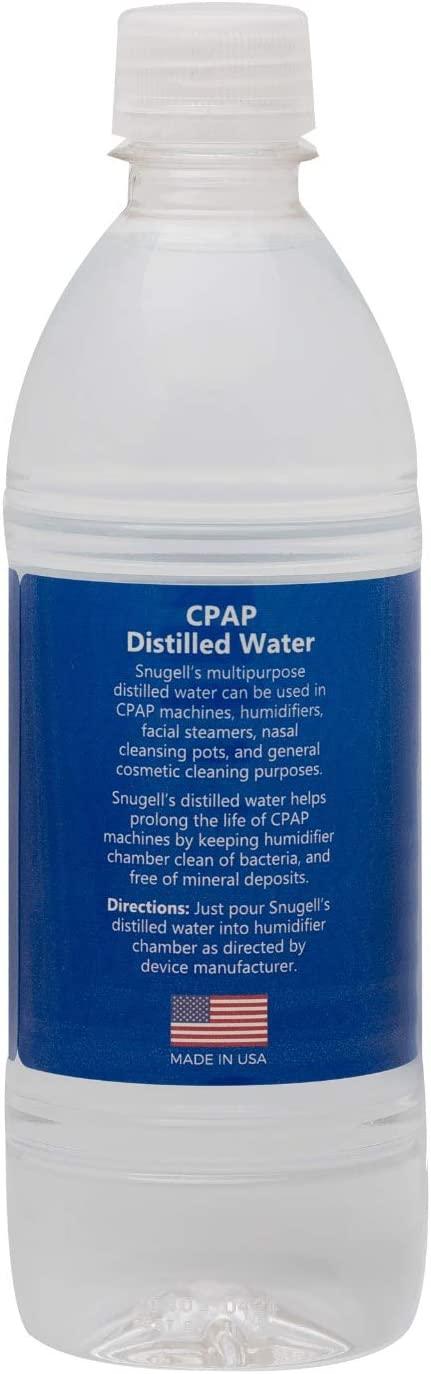 Snugell Distilled Water for CPAP Humidifiers - 12 Pack 16.9 oz Bottles ...