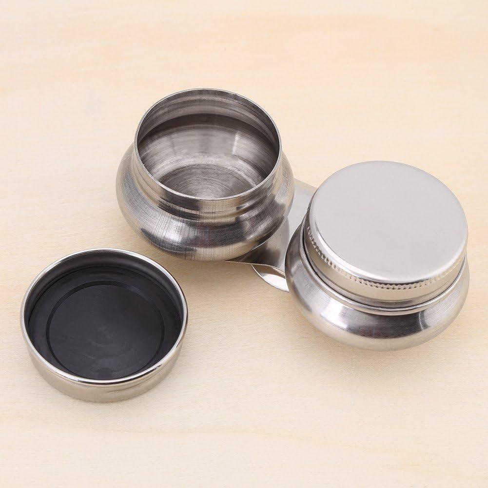 Large Stainless Steel Double Dipper Palette Cup with Lid for Oil Paint ...