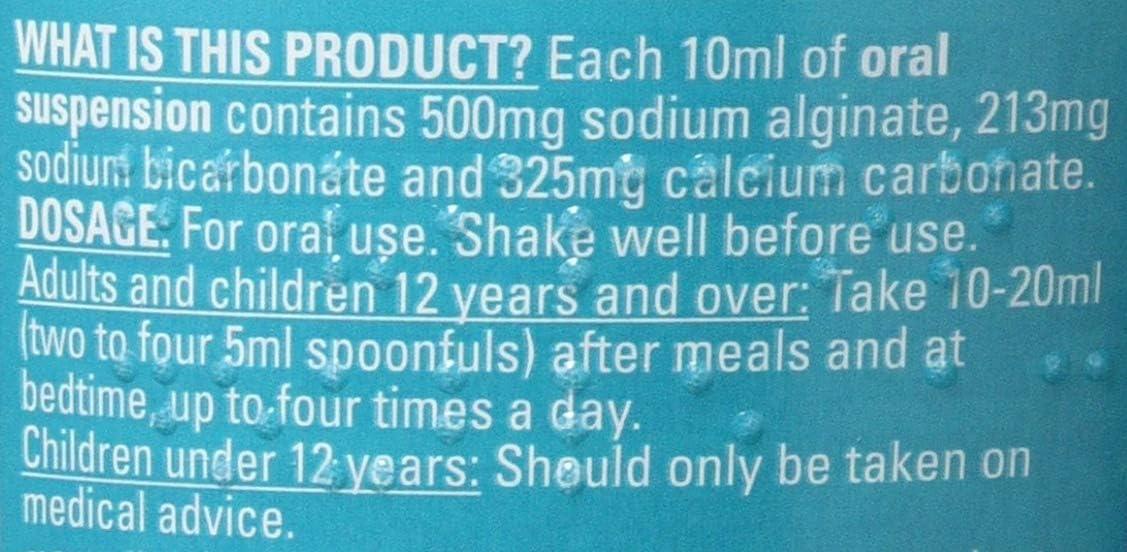 Gaviscon Double Action Mint Flavour 600ml - Fast Relief for Heartburn ...