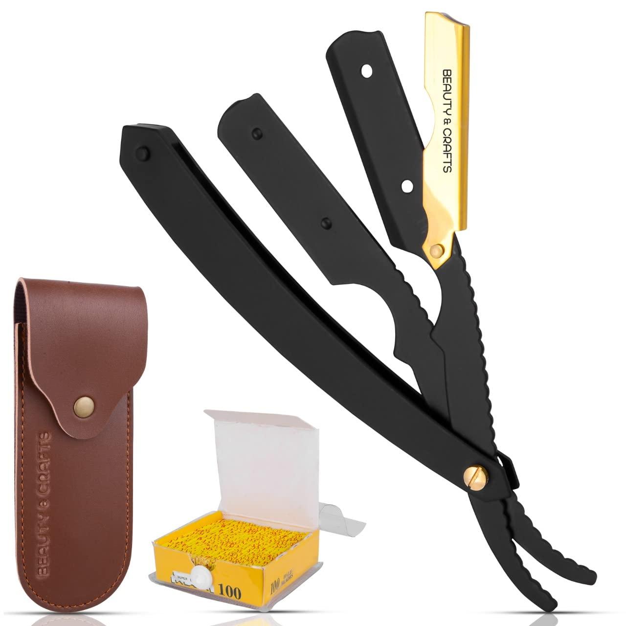 Professional Barber Straight Edge Razor Set - Stainless Steel Razor ...