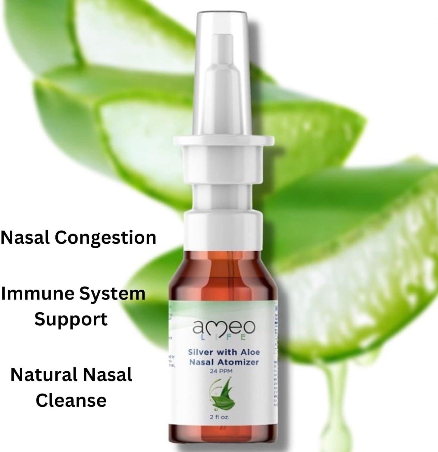 Ameo Life Aloe Infused Silver Nasal Spray - 24 ppm - Relieves ...