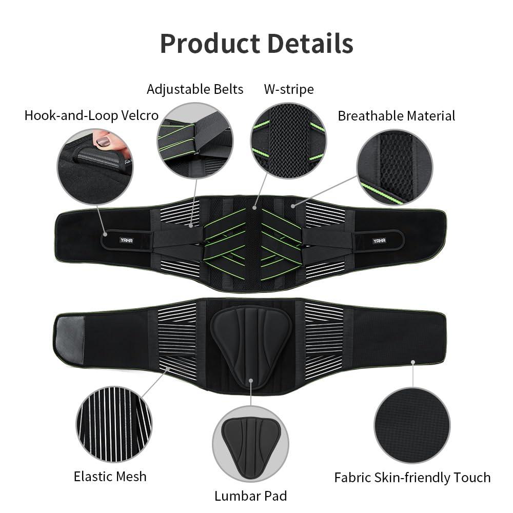 YAHA Back Support Belt for Lower Back Pain Relief - XL Size (Waist 45 ...
