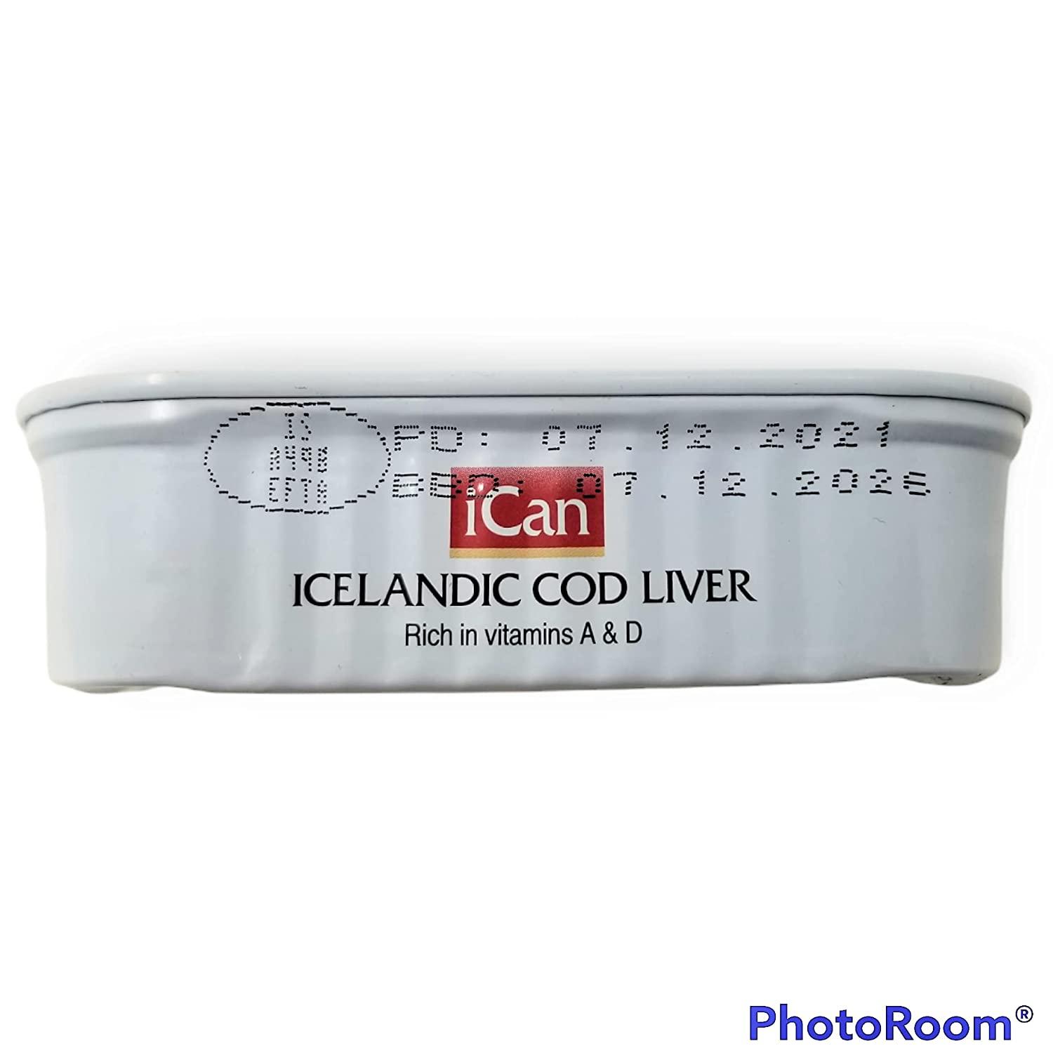 Ican Icelandic Wild Cod Liver 4.06oz/115g Pack of 3 - 4.27 Ounce (Pack ...