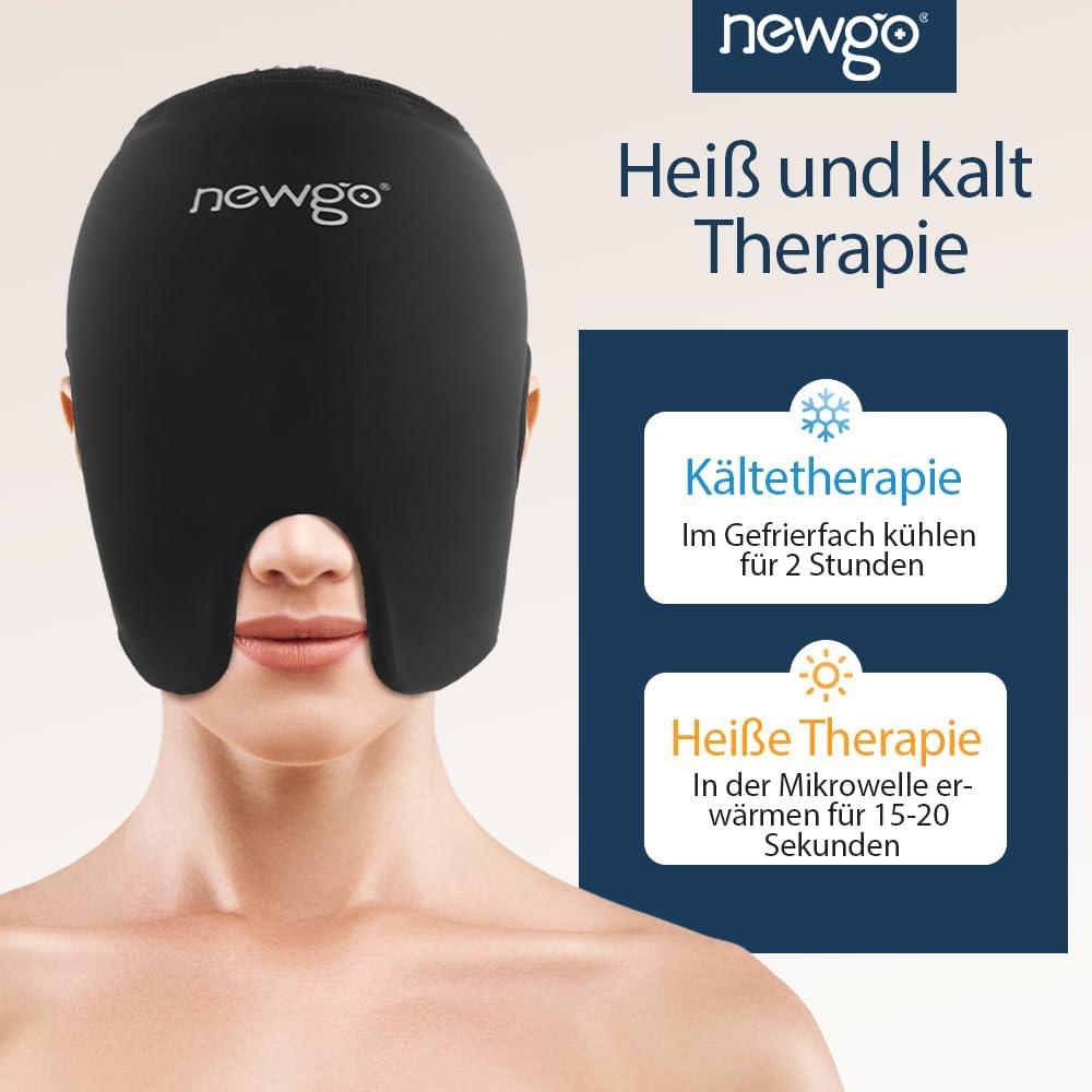 Newgo Cool Cap Headache Relief Mask - Stretchy Migraine Hat & Sleep ...