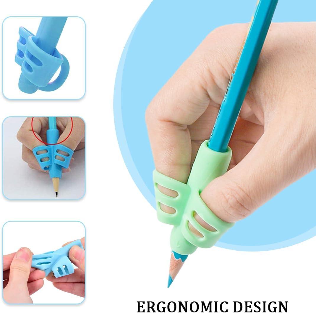 8-Piece Ergonomic Writing Aid Set for Kids | Silicone Pencil Grips ...