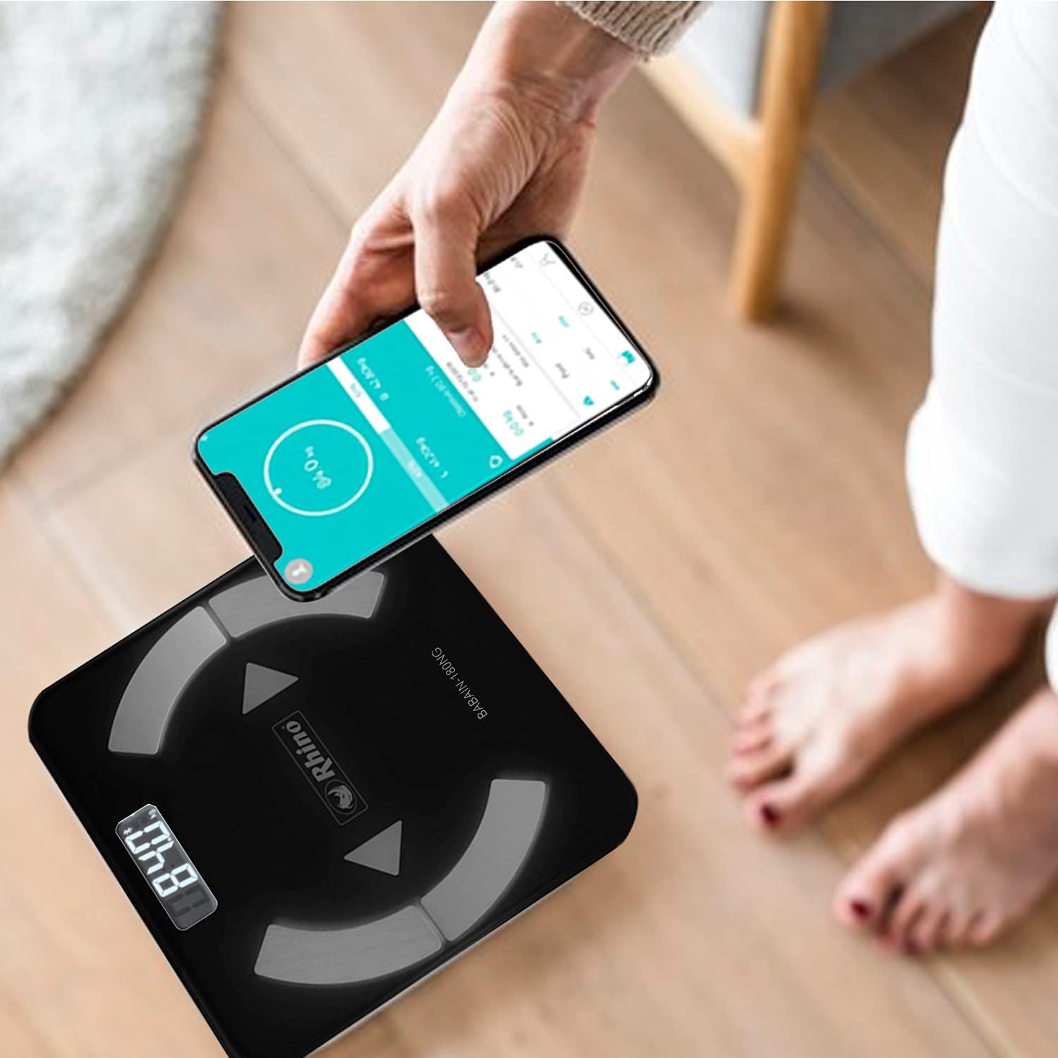 RHINO Smart Scale - High Precision Bluetooth Body Weight Scale for Fat ...