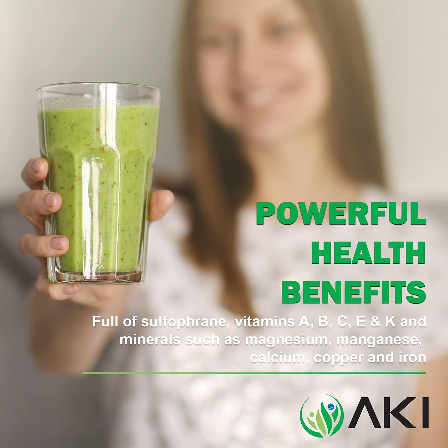AKI Natural Broccoli Sprout Powder - 5.29oz (150g) | Rich in Vitamins ...