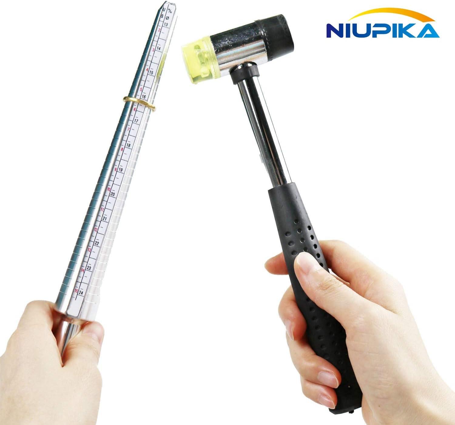 NIUPIKA Ring Sizer Set and Mandrel Finger Sizing Gauge with Rubber ...