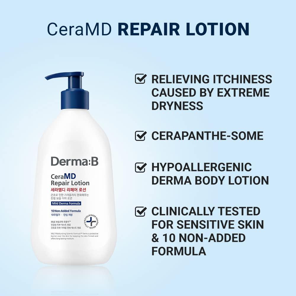 Derma B CeraMD Repair Lotion 13.52 Fl. Oz. - Unscented Ceramide ...